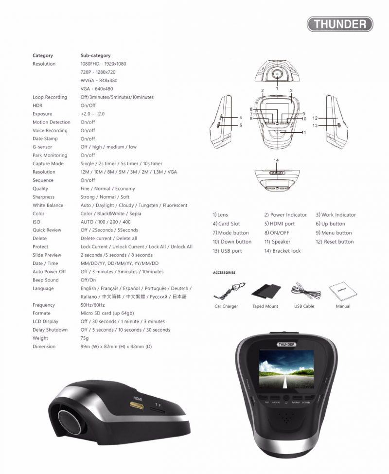 THUNDER DC 3.0 Dash Camera FHD 1080P – Audiotech by Fasmoto