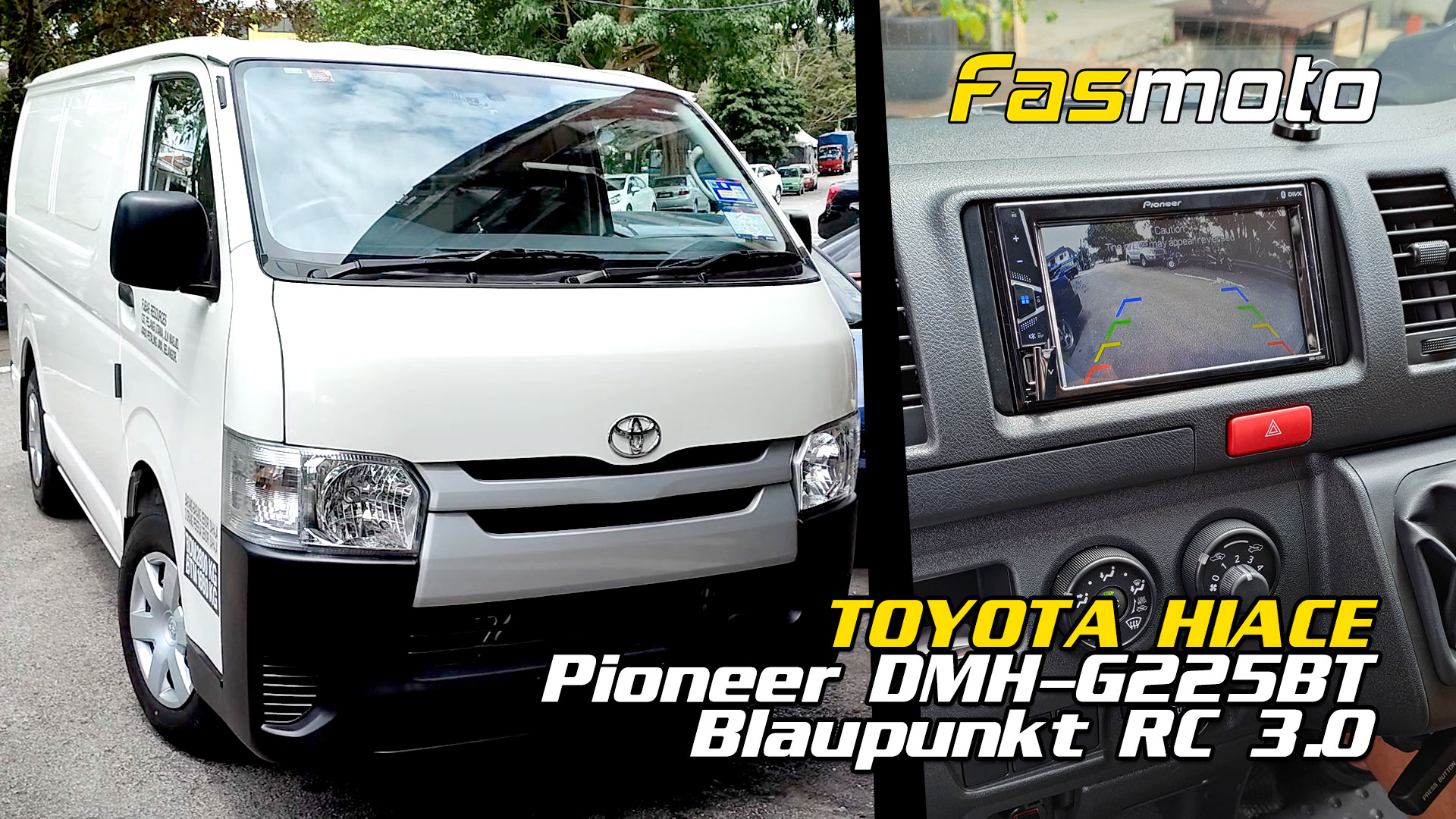 Toyota Hiace panel van | Pioneer DMH-G225BT Double DIN Head Unit ...