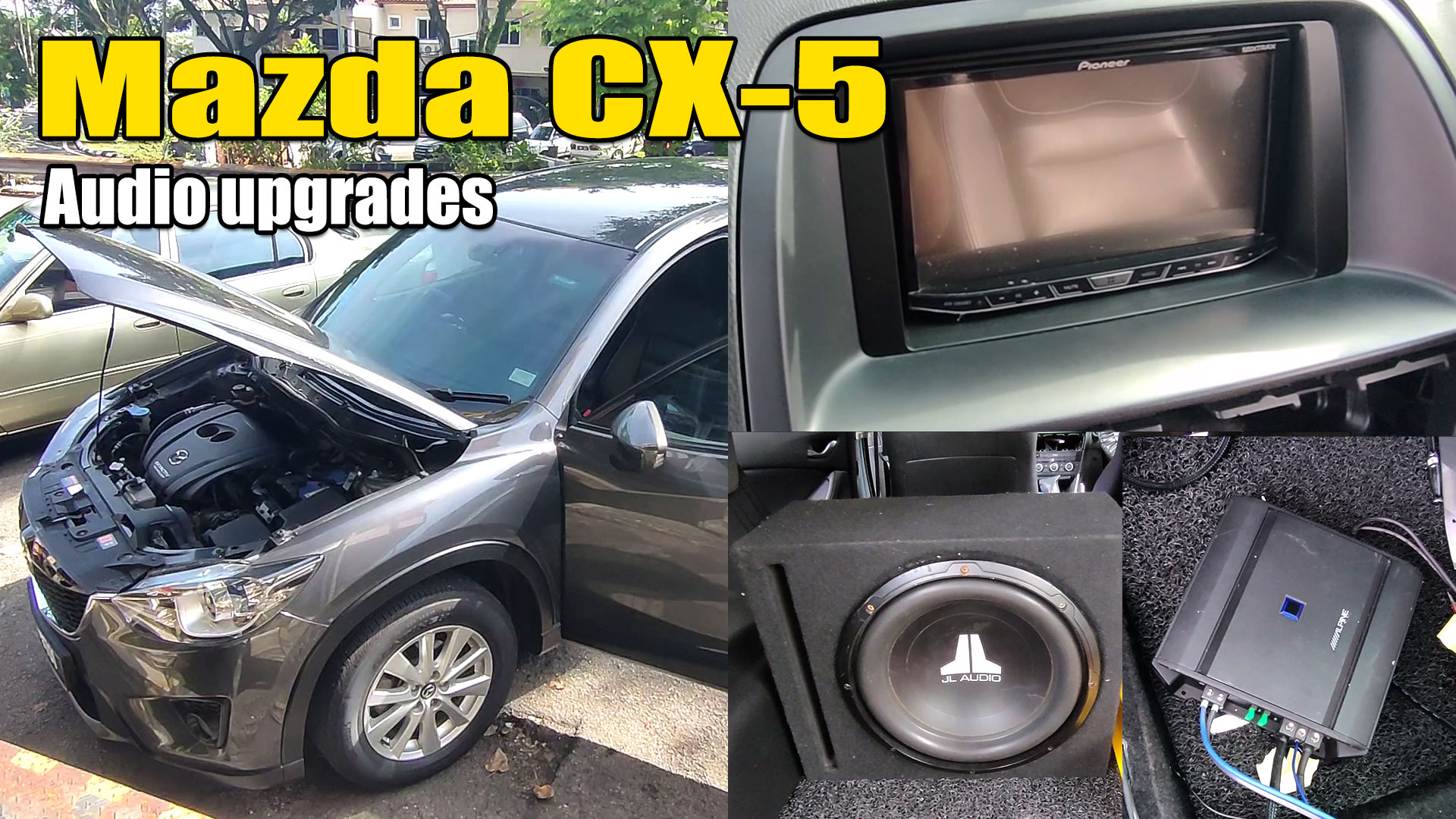 Mazda CX-5 Pioneer Head Unit Replacement and add Alpine Monoblock with ...